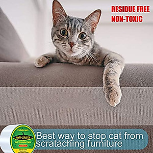 Petslucent Cat Scratch Furniture Protector Tape, Cat Anti Scratch Deterrent Training Tape, Double Sided Clear Sticky Paws Guards for Carpet, Sofa, Couch, Door (4''x 30 Yards, Green)