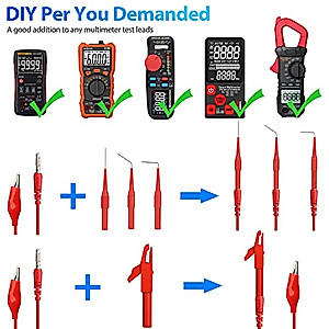 25pcs Automotive Test Leads Kit, Back Probe Alligator Clips, Alligator Clip to 4mm Banana Plug Test Probe Back Probes, Multimeter Electrical Testing 5 Colors Automotive Repair Diagnosis Tools Set