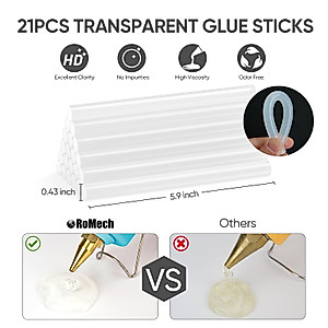 ROMECH Full Size Hot Glue Gun with 60/100W Dual Power and 21 Hot Glue Sticks (7/16"), Fast Preheating Heavy Duty Industrial Gluegun with Storage Case for Crafting, DIY and Repairs (Cyan)