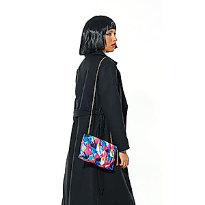 JURLEA Fashion Clutch Purse Silk Shoulder Tote Bags Colorful Crossbody Bags for Women Top-Handle Handbags (Colorful- MH2)