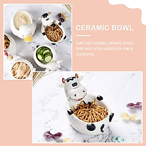 Ceramic Mixing Bowls Ceramic Salad Bowl Fruit Bowl Cereal Bowl Decorative Animal Cow Dessert Bowls Porcelain Bowls for Kitchen Ceramic Fruit Bowl