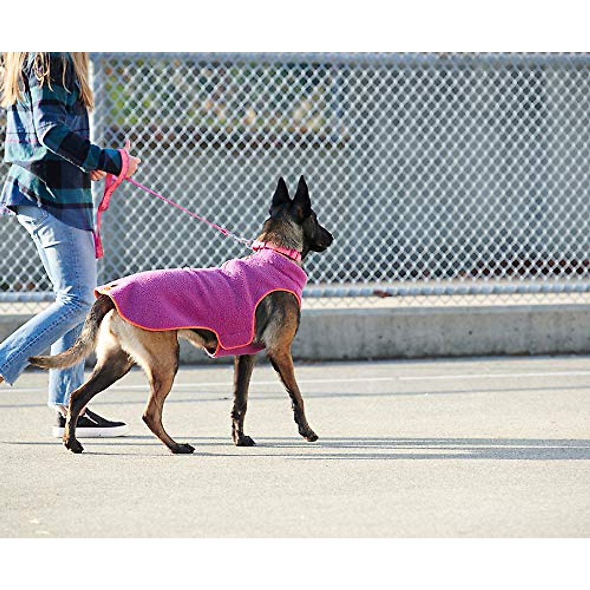 RC Pet Products Tundra Fleece Dog Coat, Cold Weather Dog Jacket, Size 14, Mulberry/Hot Coral