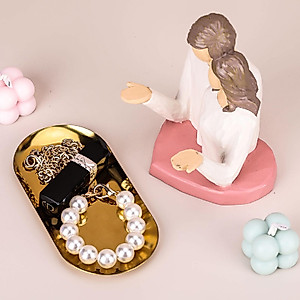 XMGZQ Cozy Couple Key Tray,Couple Statue with Tray,Couple Figurines Key Bowls for Entry Table,Wedding Gift for Couple,Personalized Wedding Gifts for The Couple