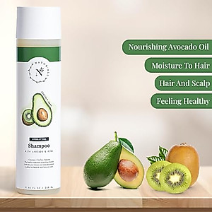 NaturAll Cleansing Sulfate-Free Avocado Shampoo | All Natural, Silicone-Free, Paraben-Free, Cruelty-Free | For Dry, Curly, Coily, or Frizzy Hair | 8 oz