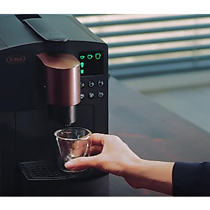 K-fee® Grande Single Serve Pods Coffee, Espresso, Milk Machine (Black/Copper) | Mill Coffee and Starbucks® Verismo* Compatible
