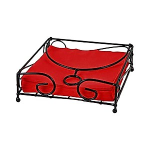 PSW - Kitchen Accessories Napkin Holder Metal Square Luncheon Home Flat 7" - Black Product SKU: SZ-6022