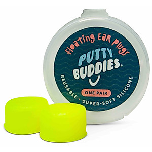 PUTTY BUDDIES Floating Earplugs 3-Pair Pack – Soft Silicone Ear Plugs for Swimming & Bathing – Invented by Physician – Block Water– Premium Swim Earplugs – Doctor Recommended – Ear Tubes