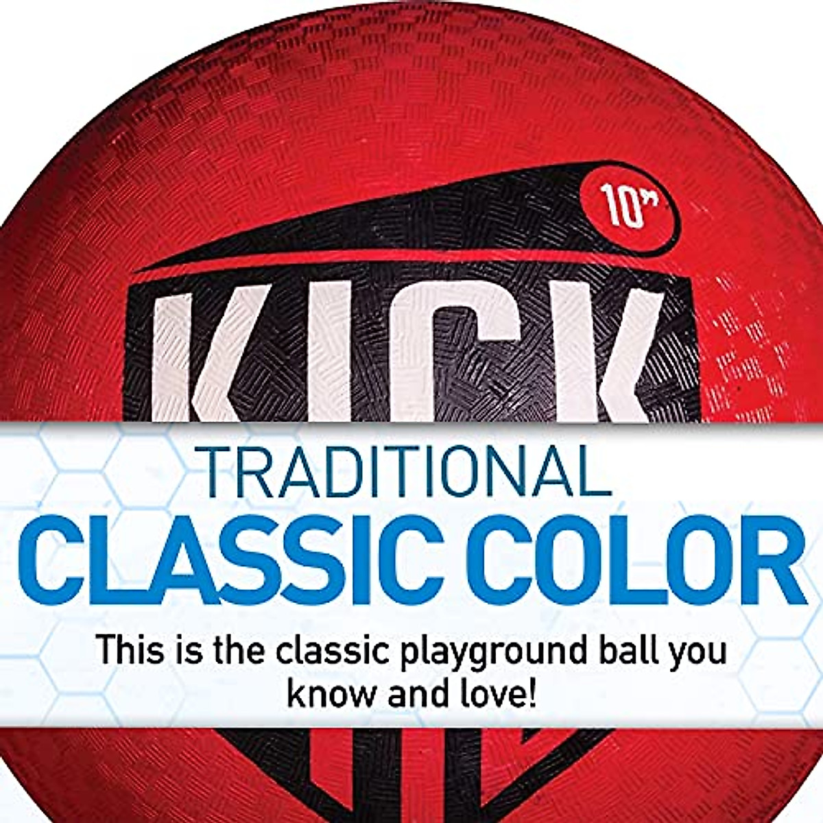 Franklin Sports Rubber Kickball - Kids Playground Ball for Dodgeball + Kickball - 10" Bouncy Ball for Outdoor Games - Red