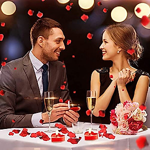 Valentines Day Decoration 1000 Red Rose Petals 50 Heart Candle 20 Heart Balloons LOVE Balloon for Anniversary Wedding Birthday Party Decor Romantic Decorations Special Night for Him Her