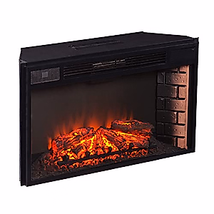 SEI Furniture 33” Widescreen Electric Firebox w/Remote Control, Black