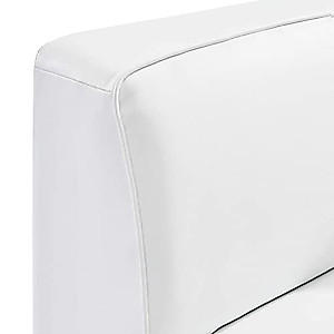 Modway Mingle Vegan Leather Sectional Sofa Corner Chair, White 37 x 37 x 27