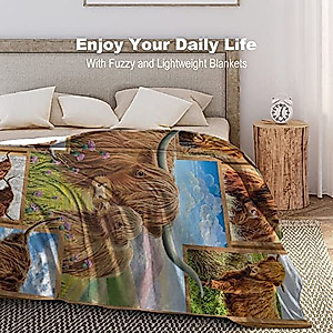 Highland Cow Blanket Farm Cow Decor Animal Throw Blanket Highland Cow Gifts for Women Super Warm Soft Plush Lightweight Fleece Flannel Blanket Winter Couch Sofa Bedding Blanket for Kids Adults 40"x50"