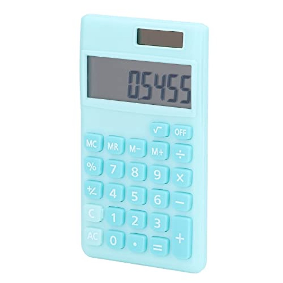 Candy Coloured Calculator with 8 Digit LCD Display, Large Keys Designed for Fast Response, Hand Held Pocket Calculator for Business, Office, Home, Basic Budget, School (Peacock Blue)