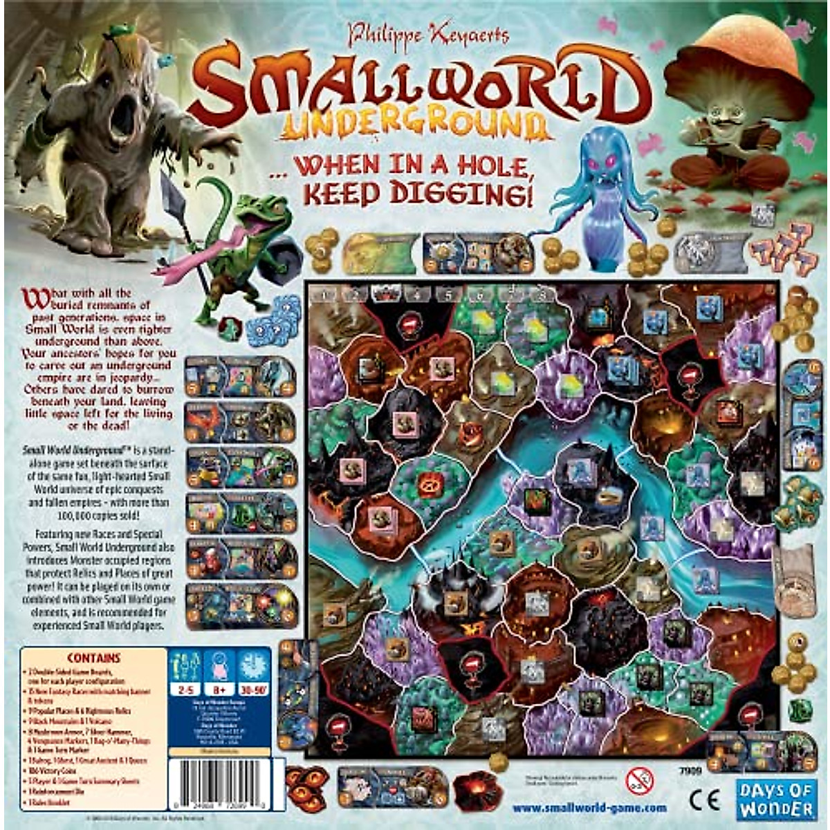 Small World: Underground Board Game - Unleash Fantasy Races in the Depths! Fantasy Strategy Game for Kids & Adults, Ages 8+, 2-5 Players, 30-90 Min Playtime, Made by Days of Wonder