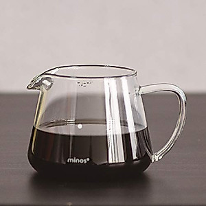 Minos Borosilicate Glass Coffee Server, 300 ml, Pour Over Coffee Carafe, Clear