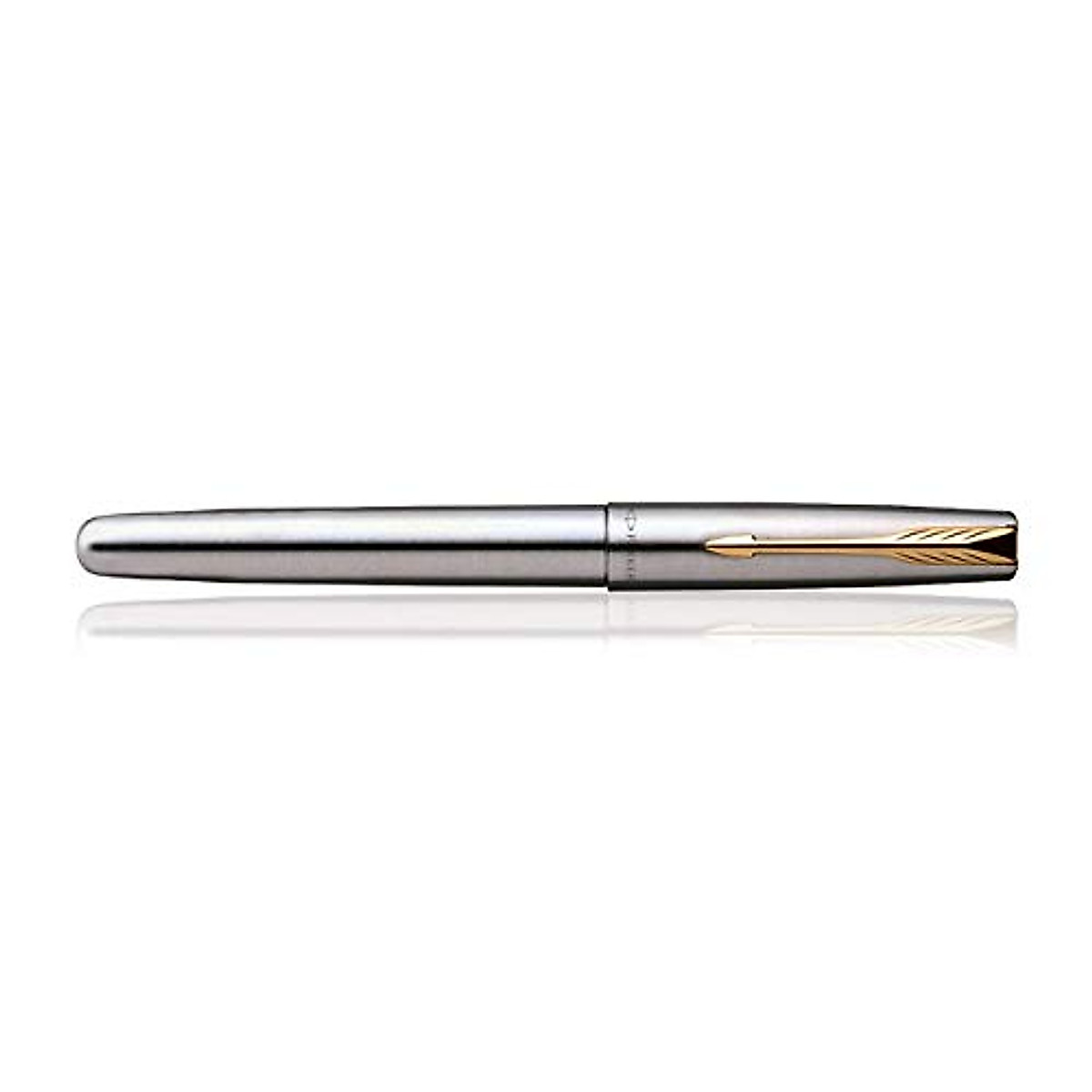 Parker Frontier Stainless Steel Gold Trim Fountain Pen Fine Nib
