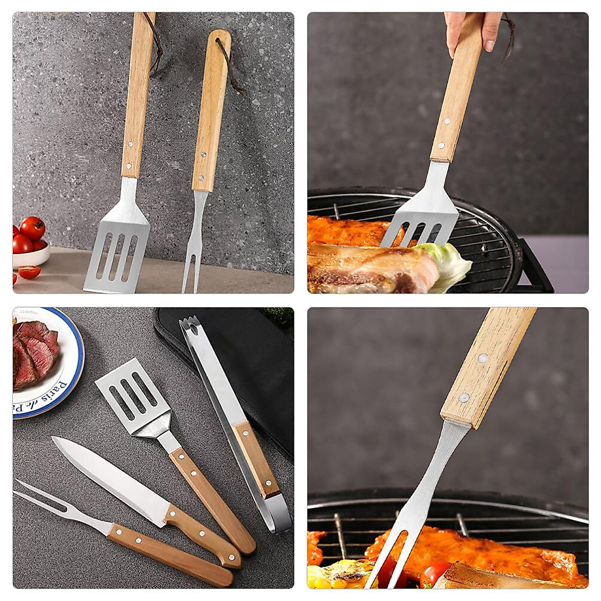1 Set Bbq Tool Barbecue Grill Cutter Spatula Bbq Barbecue Grill Tool Kit Camping Cooking Utensils Bbq Grilling Kit Grill Accessories Tools Grilling Tongs Outdoor Barbecue Tools
