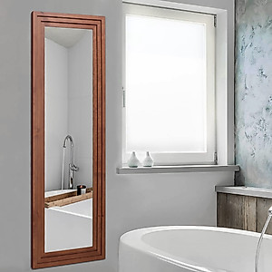 NeuType Rustic Full Length Mirror 65"x22" Large Mirror Rectangular Vintage Wood Framed Floor Mirror Full Body Mirror Hanging or Leaning Against Wall for Living Room Farmhouse, Natural