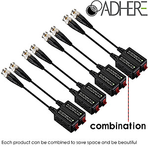 VIMVIP [Upgraded 4 Pairs Split Joint Mini CCTV BNC HD-CVI/TVI/AHD Passive Video Balun Transceiver