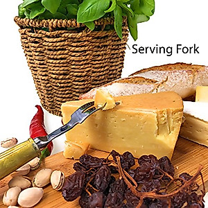 Galrose Cheese Knife Set Premium Quality - Galvanized Iron Handle Stainless Steel Blade Rustic 4 Piece Cheese Knives or Charcuterie Utensils Set for Hosting. Gift for 6th Iron Wedding Anniversary