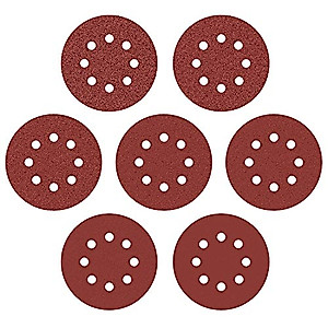 Luckyway 72-Piece Sandpaper Set, 5 Inch 8 Hole Hook and Loop Adhesive Sanding Discs Sandpaper for Random Orbital Sander 40 60 80 120 180 240 320 grits