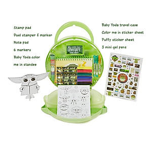 Star Wars Mandalorian Baby Yoda Coloring & Sticker Activity Set for Kids with Travel Carrying Case