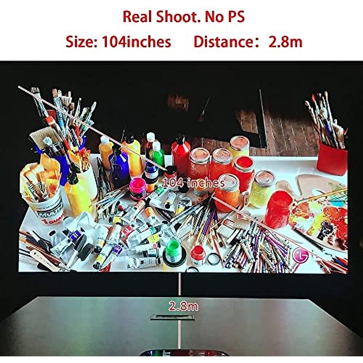 OZELS Projector, 1300 Full Hd Support 4k Tv Video, Correction, 50% Zoom, Compatible with Phones, Laptop, Switch, Home Theater Smart Beamer Led Light