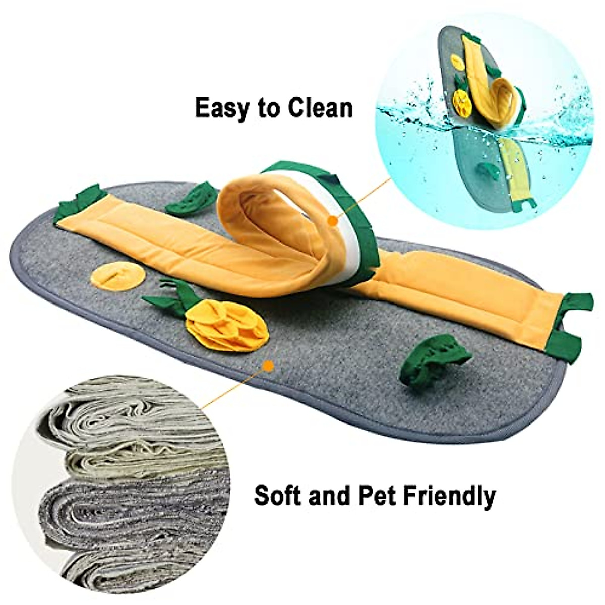 Guinea Pig Foraging Mat Rabbit Sniffing Pad Bed Treat Dispenser Small Animal Funny Interactive Nosework Feeding Blanket for Bunny Hamster Mice Ferret Chinchilla