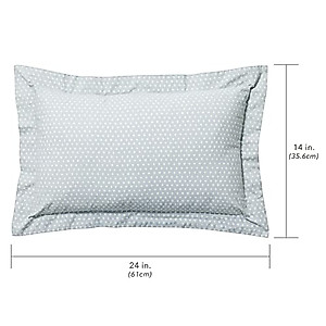 Nate Home mDesign by Nate Berkus 200TC 5-Piece Cotton Percale Sheet Set | from mDesign - Full Size - 1 Flat Sheet/1 Fitted Sheet/2 Standard Pillowcases/1 Accent Pillow, Limestone/Parchment