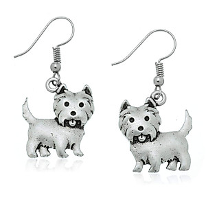 PammyJ Westie Terrier Dog Drop Earrings