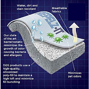 Dog Gone Smart Pet Products Chenille Dog Sleeper Cushion, Grey w/Blue Trim, 30"X48" XX-Large