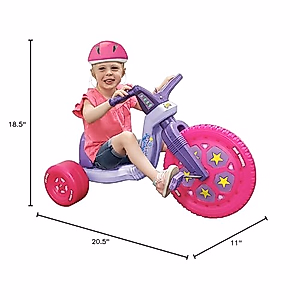 The Original Big Wheel, Pink-Purple, Giant 16" Wheel Ride On Tricycle, 3 Position Seat - Trike Grows with Child, Kid Powered Pedal Bike, 50th Year, Sit Down Riding Around Outdoor Toy, Ages 3-8 (19060)