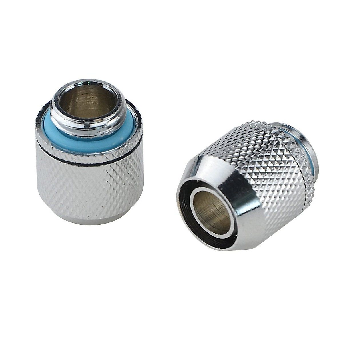 BXQINLENX Silver Chrome G1/4" to ID 3/8" OD 1/2" Soft TUBING Compression Fitting for Computer Water Cooling System Through Joint Straight Joint(4 PCS)