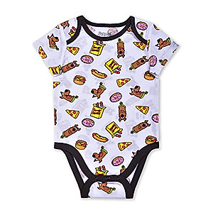 Warner Bros. Scooby-Doo Boys’ 4 Pack Bodysuit for Newborn and Infant – Blue/Grey