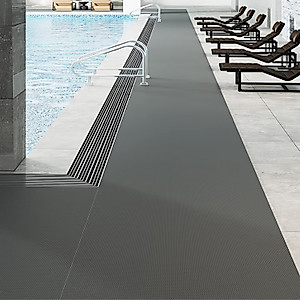 3 ft x9.8 ft Commercial Floor Mats Matting PVC Kitchen Anti-Fatigue Mat with Drain Holes Restaurant Bar Floor Mat Non-Slip Drainage Mat for Swimming Pool Shower Room Bathroom Indoor Outdoor Wet Area