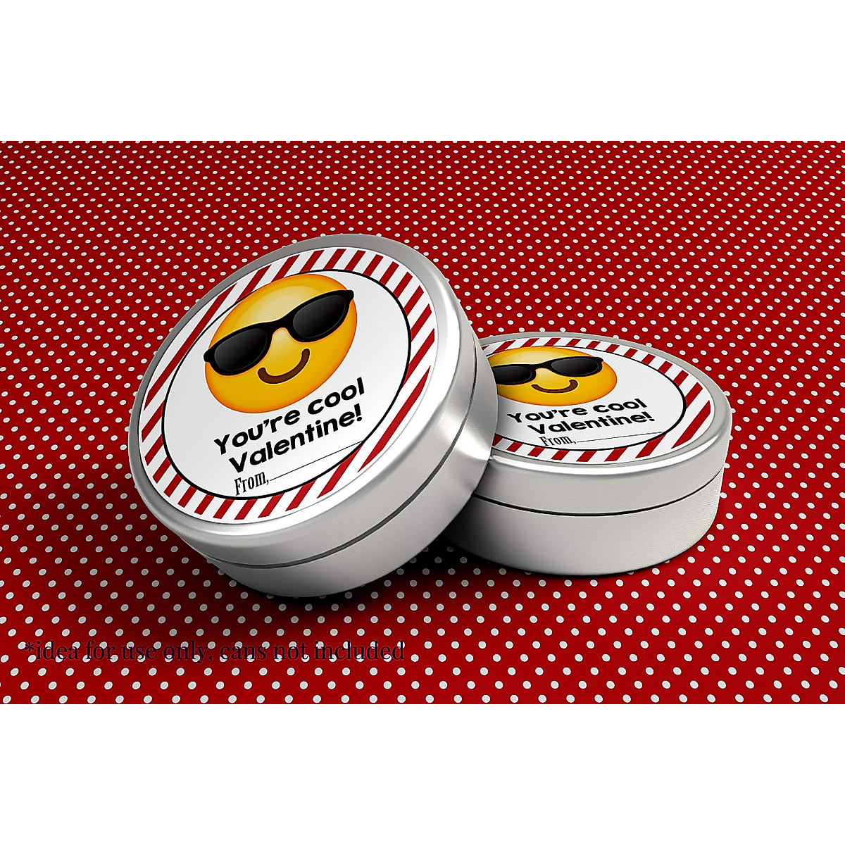 Cool Emoji with Sunglasses Valentine Party Favor Sticker Labels, 40 2" Party Circle Stickers by AmandaCreation, Great for Classroom Valentines, Envelope Seals, Gifts & Treats