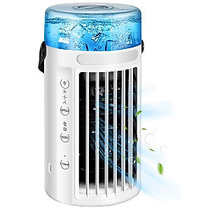 VOSAREA Portable Air Cooler 4 in 1 Mini Air Conditioner Fan Air Cooling Fan Air Misting Cooler for Room Office