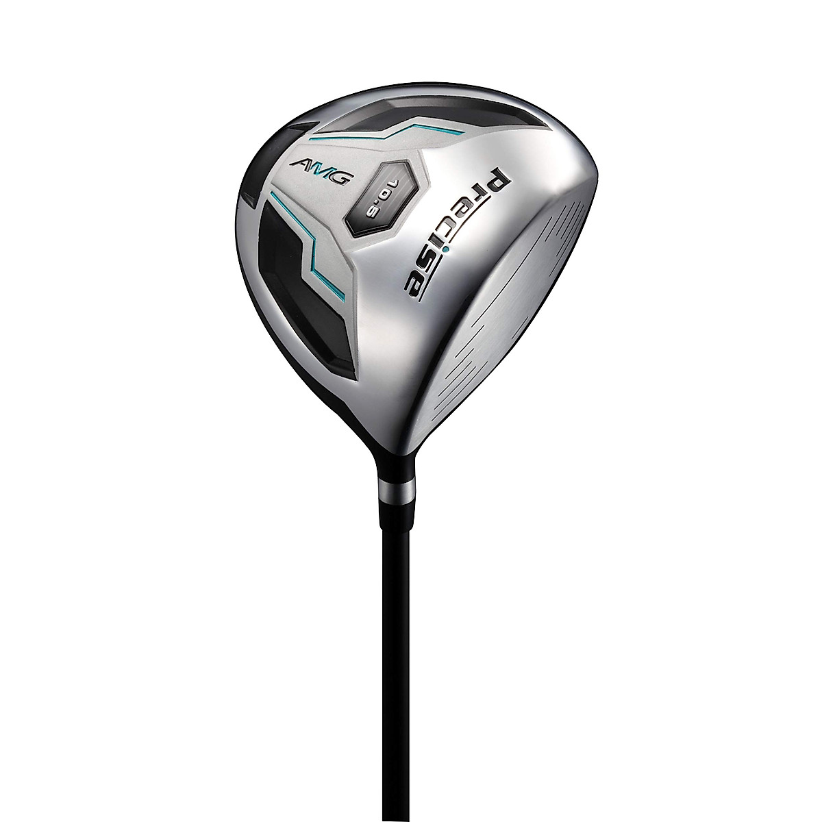 Precise AMG Men's Complete Golf Clubs Package Set Includes Titanium Driver, S.S. Fairway, S.S. Hybrid, S.S. 6-PW Irons, Putter, Bag, 3 H/C's Right Hand - Choose Size! (Tall Size +1", Right Hand)