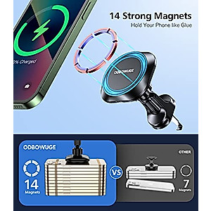 Magsafe Car Mount Charger for iPhone 14/13,Car Phone Holder Mount Wireless Charging Compatible with iPhone 13/13 Pro/Max/12/12 Pro/ 12 Pro Max/ 12 Mini,15W iPhone Charger Fast Charging