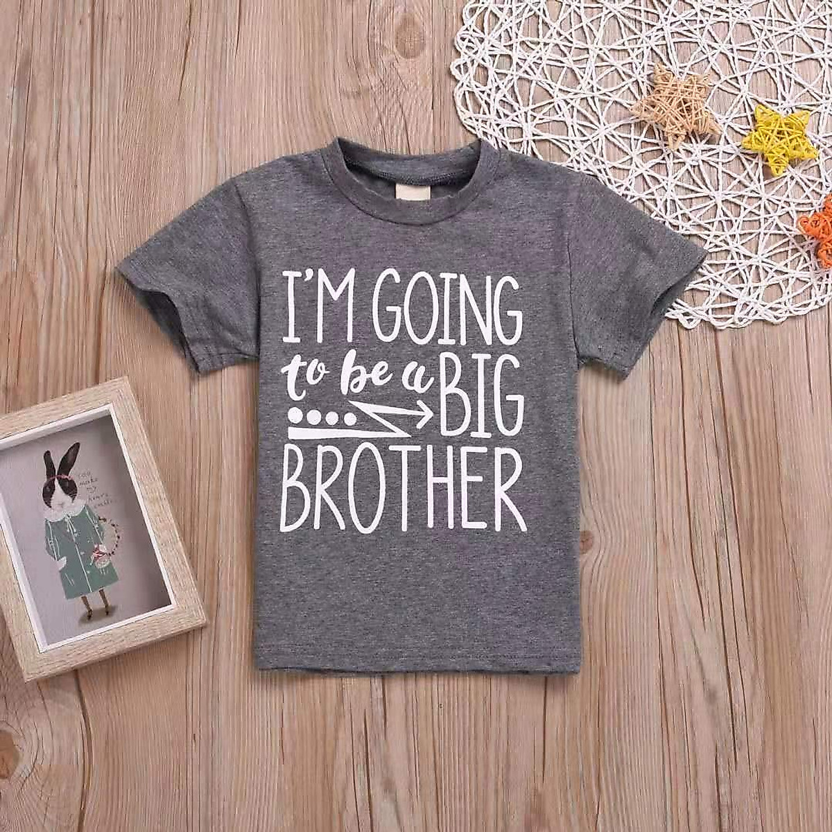 Toddler Kids Baby Boy Tee I'm Going to Be A Big Brother T-Shirt Short Sleeve Tops (Gray, 2-3T)