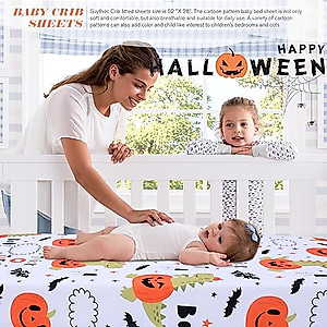 Suyfhdc Crib Sheets for Girls, Baby Sheets Fitted Crib Sheet, Soft Breathable Microfiber Fits Standard Size Crib 28in x 52inchs