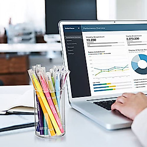 Peohud 4 Pack Acrylic Pen Holders, Clear Thick Pencil Cup, Round Makeup Brush Holder, Desktop Stationery Organizer for Desk Accessories Office School Home Supplies