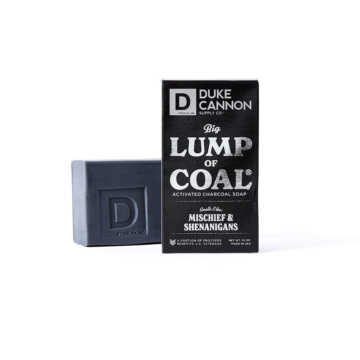 Duke Cannon Supply Co. Big Brick of Soap Bar for Men Holiday Edition - Big Lump of Coal (Bergamot & Black Pepper Scent), 10 oz. (1 Pack)