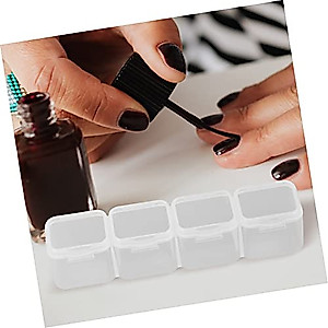 EXCEART 8 pcs Bead Plastic Nail DIY Dividers Compartment Diamond with Art Container Organizer Craft Lids Fishing Grids Embroidery Transparent Diamonds Adjustable Jewelry Storage Cases