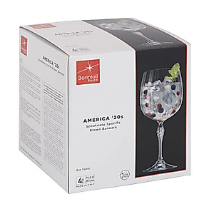 Bormioli Rocco America '20s 25.25 oz. Gin Tonic Glass, Clear, Set of 4