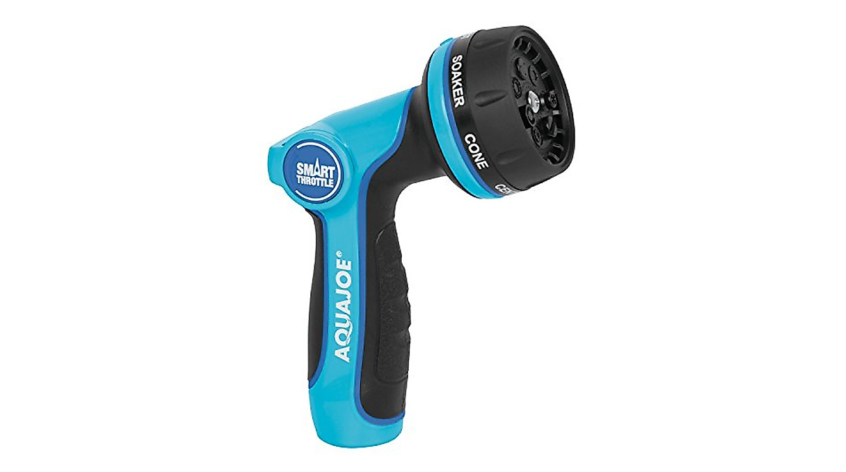 Aqua Joe Heavy Duty Metal Hose Nozzle - Smart Throttle, 7 Patterns