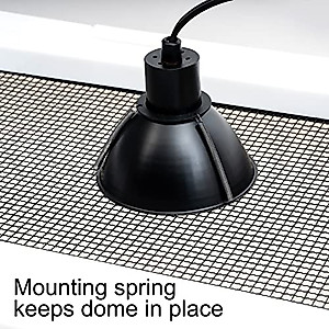 Protover Reptile Lamp Fixture 4 Inches Cap Lamp Fixure, Wider Irradation Range with Hanging Hook & Spring Clip, Halogen Mini Dome Lamp for Reptiles Terrarium and Aquarium