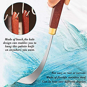Painting Knife Set Painting Mixing Scraper Stainless Steel Palette Knife Painting Art Spatula with Wood Handle Art Painting Knife Tools for Oil Canvas Acrylic Painting (2)