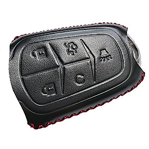 Coolbestda Leather Smart Key Fob Remote Cover Case Keyless Entry Protector Skin Jacket for 2018 2017 2016 Cadillac CT6 XT5 CTS XTS SRX ATS HYQ2AB HYQ2EB Black