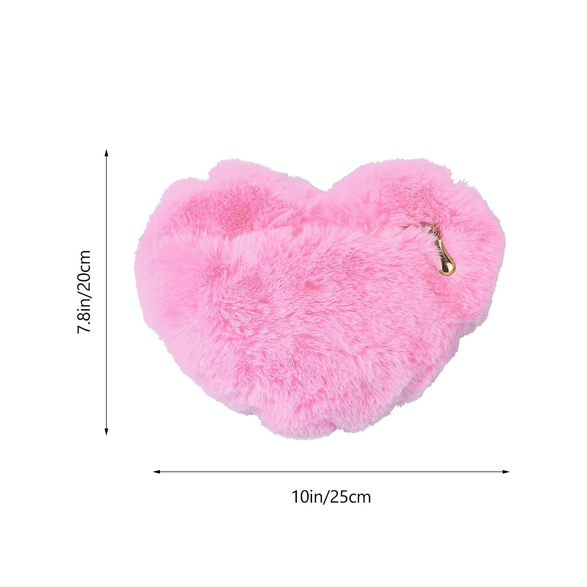 Heart Shaped Purse for Women Heart Shaped Purse Soft Fluffy Faux Fur Crossbody Bag Handbag Shoulder Bag with Chain for Women Girls Valentines Day Heart Shaped Handbag Pink Heart Shaped Purse Fluffy